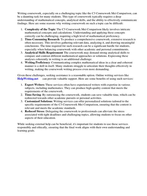 C3 Coursework Mei Comparison Pdf Mathematics