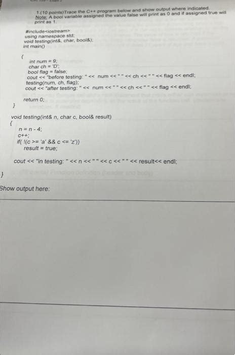 Solved 1 10 Pointstrace The C Program Below And Show