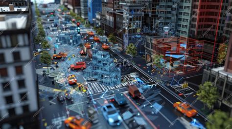 Futuristic Smart City Traffic Management Premium Ai Generated Image