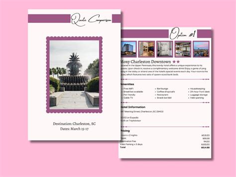 Quote Comparison Template Canva Template Fully Editable Travel Agent Quote Comparison Etsy