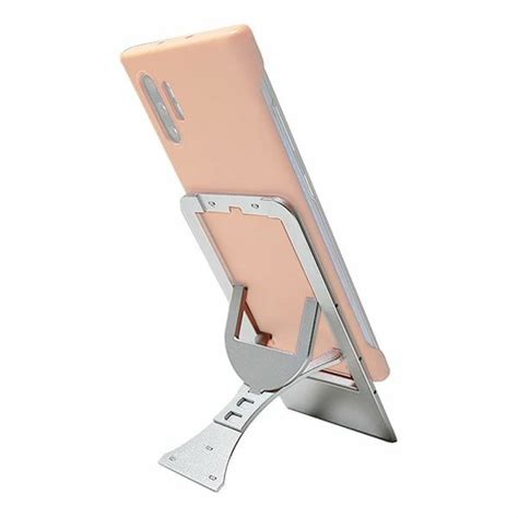 미국발송 Coyoleoeo 책상용 휴대폰 스탠드 완전 접이식 스탠드 데스크탑 폰 홀더 알루미늄 휴대용 도크 아이폰 스탠드와 호환 사무실 테이블 액세서리 실버 티몬