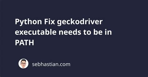 Python Fix Geckodriver Executable Needs To Be In Path Sebhastian