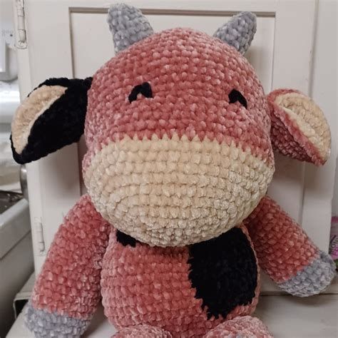 20 Tall Hand Crocheted Jumbo Cow Plushie Etsy