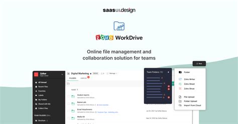 Zoho Workdrive Ui Ux Design Saas Application Design Saas Ui