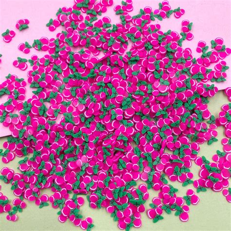 100g Mixed Polymer Clay Strawberry Cherry Slices C Vicedeal