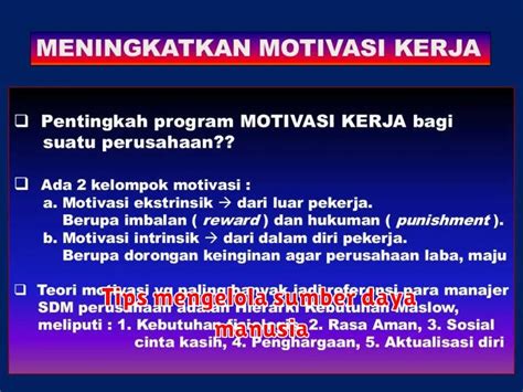 Tips Jitu Mengelola Sumber Daya Manusia Untuk Meningkatkan Produktivitas
