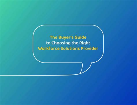The Buyers Guide To Choosing The Right Workforce Solutions Provider People20 Global