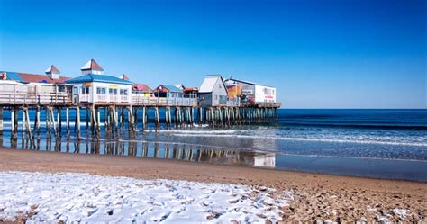 Old Orchard Beach Maine Boardwalk Dangerous Rip Currents At Old