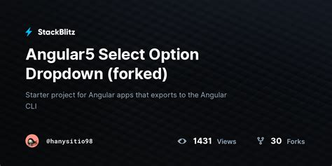 angular5 select option dropdown forked stackblitz