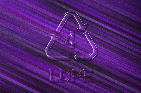 Premium Photo Ldpe Plastic Recycling Symbol Ldpe 4 Violet Background
