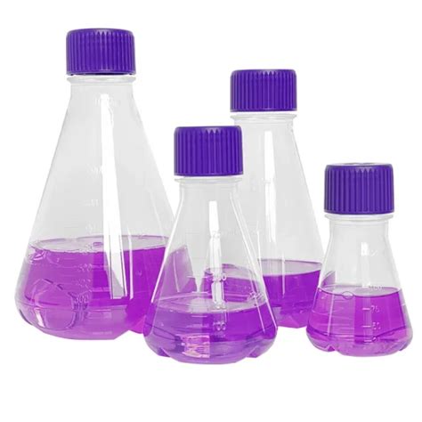 Lab Medical Science Cell Tissue Culture Flask Plastic Baffled Bottom Erlenmeyer Shake Flask