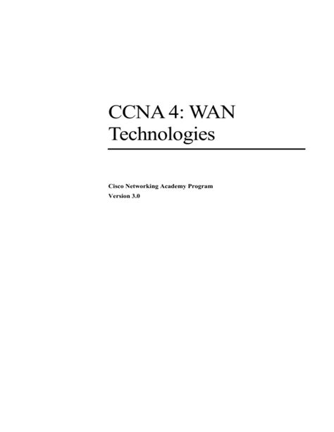 ccna 4 wan technologies course curriculum