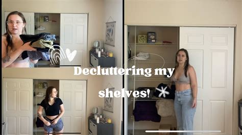 Decluttering My Closet Shelves Trying Everything On YouTube