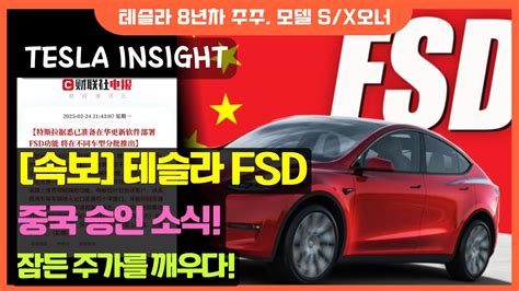 테슬라 8년투자자 긴급 블룸버그발 중국 Fsd승인 소식 주가는 왜 빠지나 Youtube
