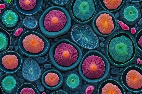 Plant Cells Viewed Via A Microscope Generative Ai Premium Ai Generated Image