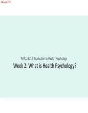 PSYC C Week Lecture Pdf September Th PSYC Introduction To Health Psychology Week