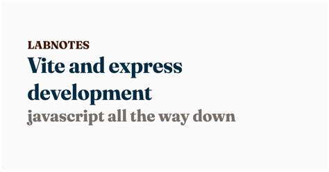 Vite And Express Development Will Schenk