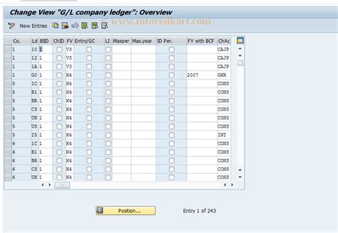 OCB4 SAP Tcode C FI Table T882C