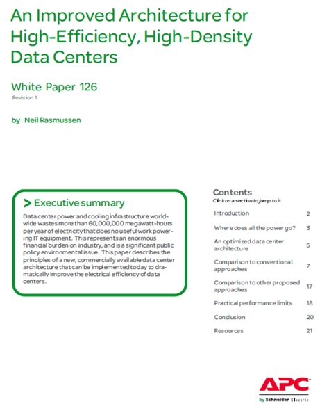 Apc White Paper An Improved Architecture For High Efficiency High Density Data Centers E
