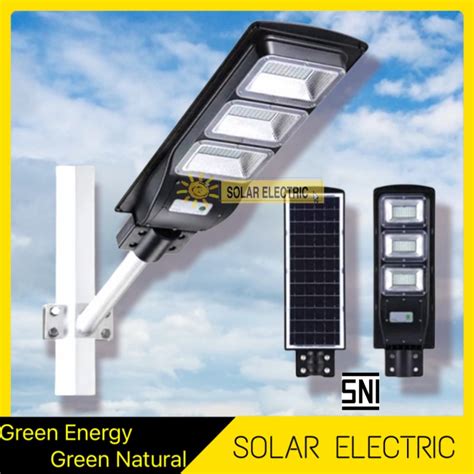 Jual Lampu Jalan Pju Led Solar Cell Watt Panel Surya Sorot Watt Kualitas Top Shopee Indonesia