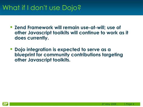 Ppt Zend Framework And Dojo Toolkit Powerpoint Presentation Free