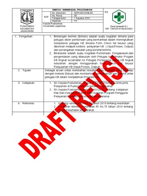 Sop Bimtek Program Kb Pdf