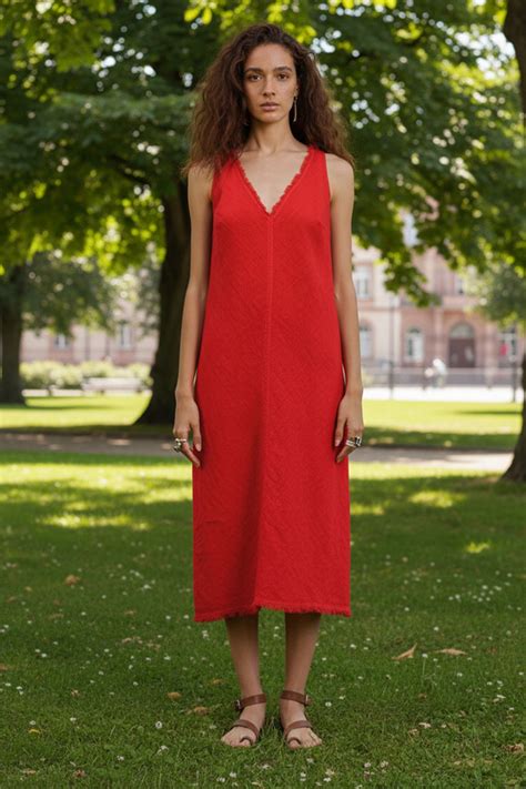 Elemente Clemente Iringal Dress Bright Red Differente Boutique