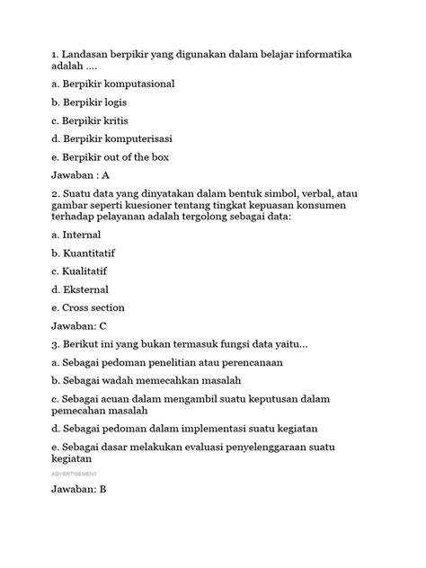 Contoh Soal Informatika Pdf