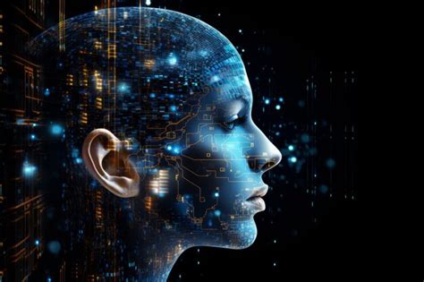 Abstract Digital Human Head Constructed From Electrical Circuits Ai Avatar Sentient In