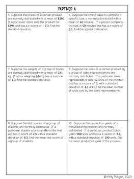 Z Score Partner Problems Activity By 3rd And 14th TPT