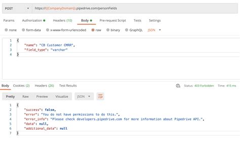 permission denied even having valid scope in place api pipedrive developers community