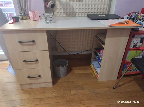 Homcom Schreibtisch Computertisch Bürotisch Arbeitstisch Regal Mit 3 Schubladen Regale Natur 120