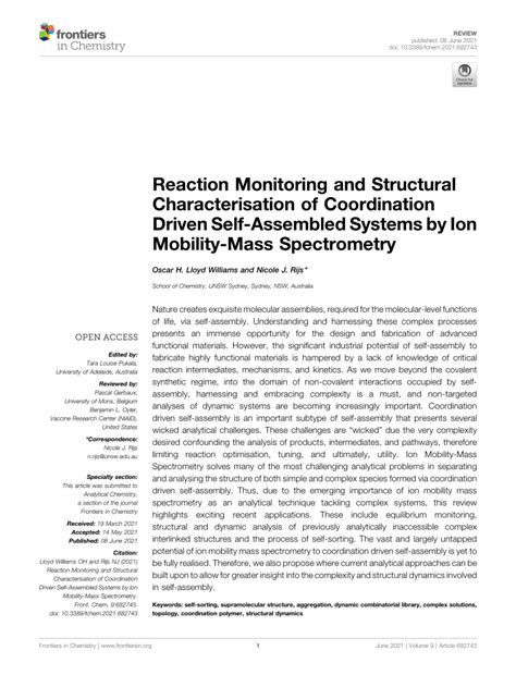 Pdf Reaction Monitoring And Structural Characterisation Of