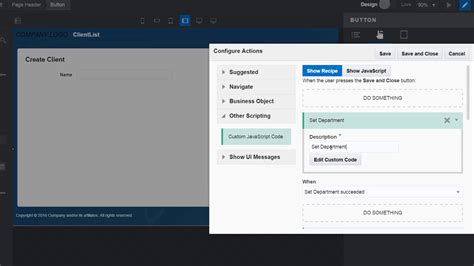 oracle visual builder cloud service modifying button behavior youtube
