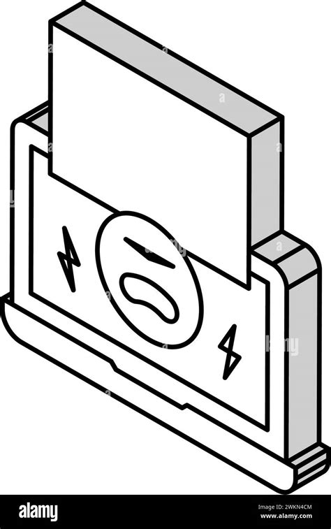 Online Harassment Cyberbullying Isometric Icon Vector Illustration