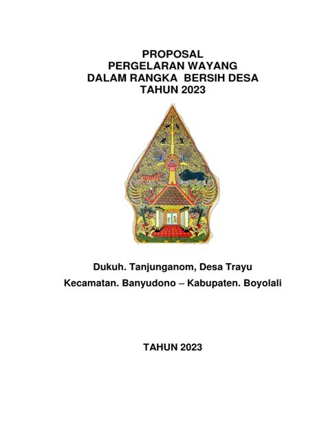 Proposal Pagelaran Wayang Kulit 2 Pdf
