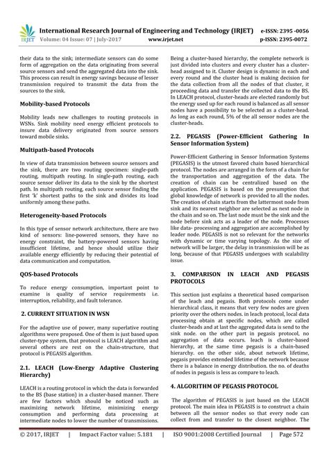 Energy Efficient Pegasis Routing Protocol In Wireless Sensor Network Pdf