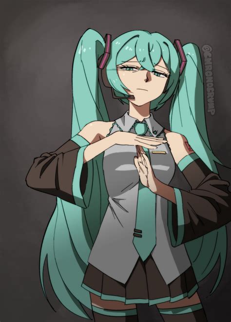 Chronocrump Hatsune Miku Vocaloid Highres Photo Referenced 1girl