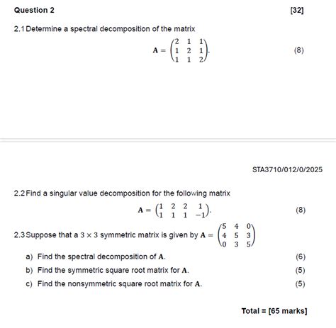 Solved 2 2 ﻿find A Singular Value Decomposition For The