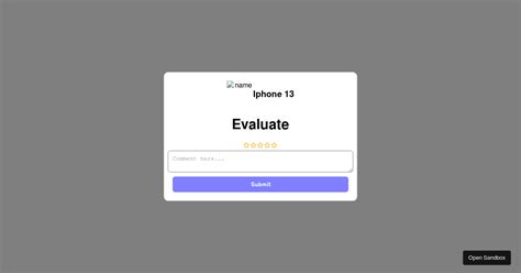 Comment Product Codesandbox