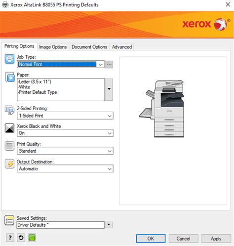 How To Setup Xerox Print Defaults On Windows