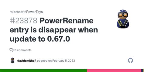 Powerrename Entry Is Disappear When Update To 0670 · Issue 23878
