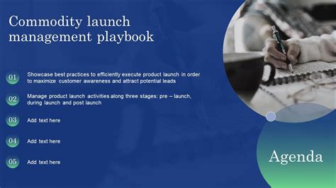 Agenda Commodity Launch Management Playbook Ppt Infographics Slide Ppt Presentation