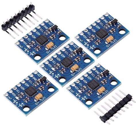 5 Pces Mpu 6050 Mpu6050 Gy 521 Acelerômetro Giroscópio Sensor 6dof Três