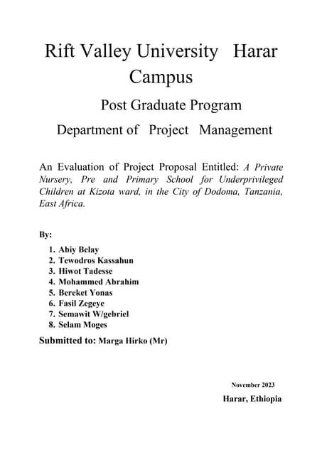 Evaluating Project Proposal Group Assignmentdocx