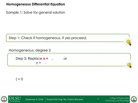 3 Differential Equation Homogeneous Differential Lecture 2024 Pptx