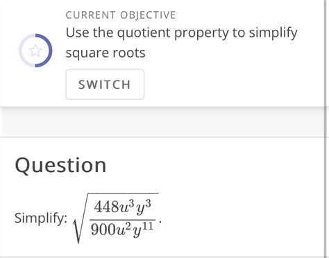 Solved Current Objectiveuse The Quotient Property To