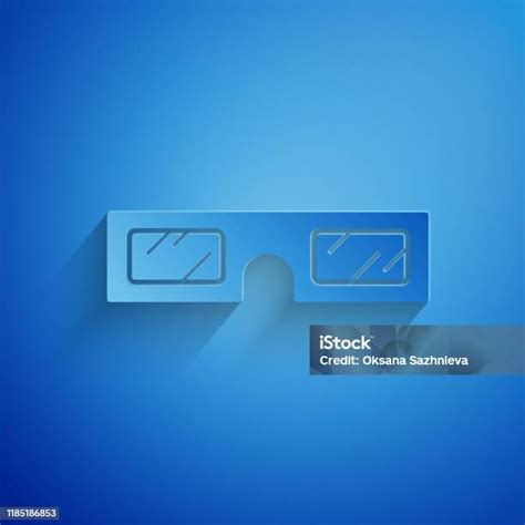 종이 는 파란색 배경에 격리 된 3d 영화 안경 아이콘을 잘라 종이 아트 스타일입니다 벡터 일러스트레이션 3차원 형태에 대한 스톡 벡터 아트 및 기타 이미지 Istock