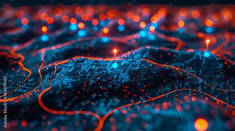 Geographic Information System Gis A 3d Vector Illustration Of A Digital Map With Pins