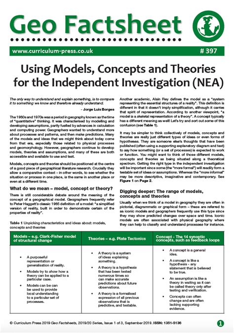 Pearson Edexcel Geography A Level Geography Fieldwork Investigation Nea Revision